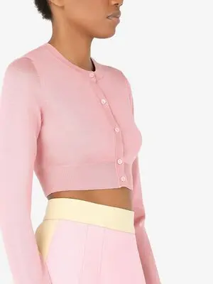 Dolce & Gabbana Button-up Cropped Silk Cardigan
