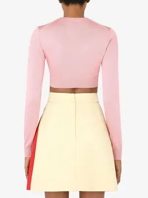 Dolce & Gabbana Button-up Cropped Silk Cardigan