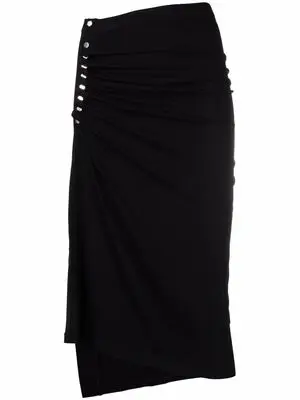 Rabanne Asymmetric Midi Skirt - Black