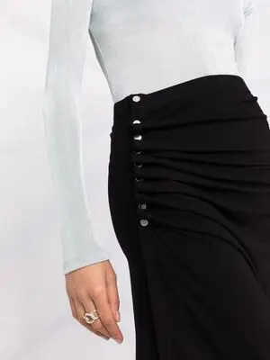 Rabanne Asymmetric Midi Skirt - Black