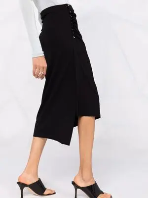 Rabanne Asymmetric Midi Skirt - Black