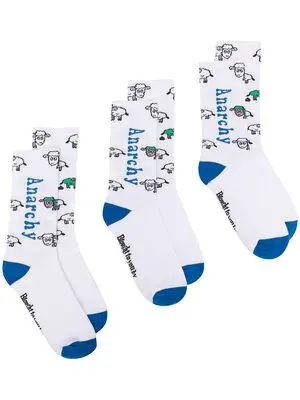 Natasha Zinko X Duoltd Three-pack Crew Socks - White