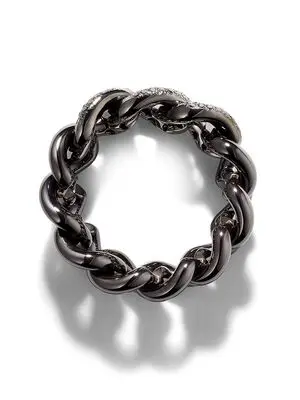 Shay 18k Gold Mini Link Diamond Ring - Black