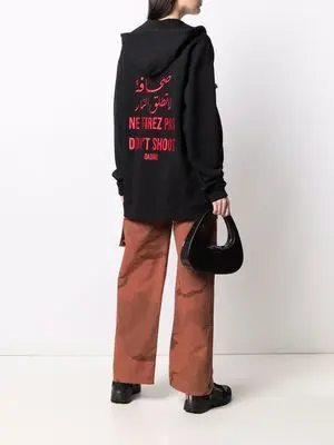 QASIMI Embroidered Logo Slogan Hoodie