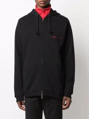 QASIMI Embroidered Logo Slogan Hoodie