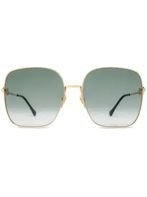 Gucci Horsebit-embellished Oversized Sunglasses - Gold
