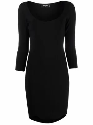 Dsquared2 Three Quarter-sleeved Fitted Dress