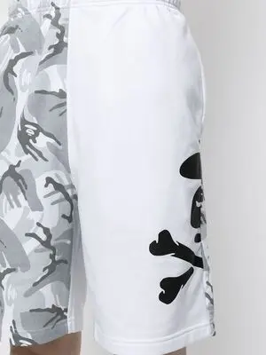 AAPE BY *A BATHING APE Moonface Camouflage-print Shorts - White