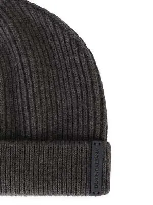 Dolce & Gabbana Fisherman's-knit Wool Beanie - Grey