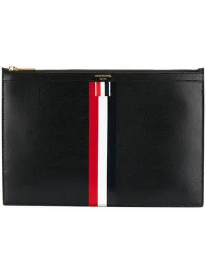 Thom Browne Tricolour Tablet Holder - Black