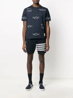 Thom Browne Embroidered Bear Fish T-shirt
