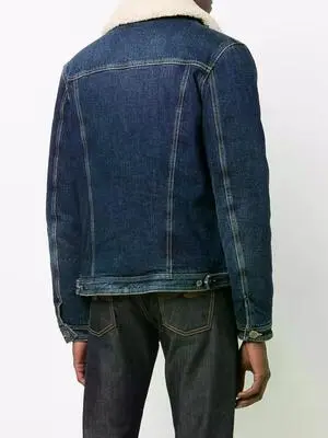 MOORER Faux-shearling Collar Denim Jacket
