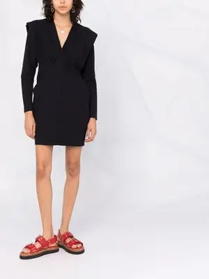 IRO PARIS V-neck Long-sleeved Mini Dress