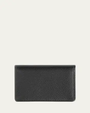 ROYCE NEW YORK Monogrammed Leather Card Holder Wallet, Personalized - Black
