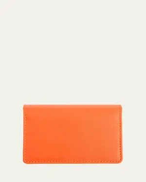 ROYCE NEW YORK Monogrammed Leather Card Holder Wallet, Personalized Orange