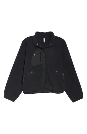 Free People Hit The Slopes Fleece Jacket - Black
