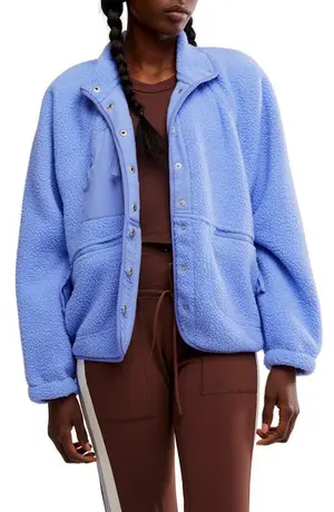 Free People Free People Movement Hit The Slopes Fleece Jacket Blueberry