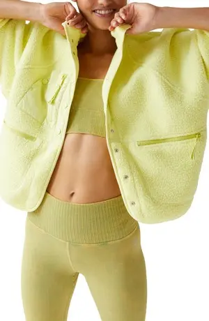Free People Free People Movement Hit The Slopes Fleece Jacket Fresh Squeeze