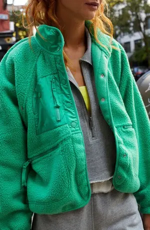 Free People Free People Movement Hit The Slopes Fleece Jacket Jade Dreams