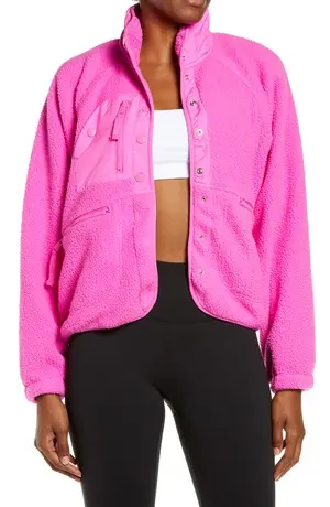 Free People Free People Movement Hit The Slopes Fleece Jacket Living Magenta
