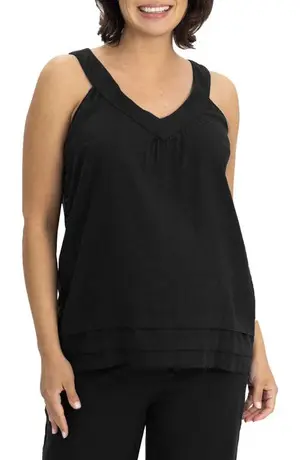 ANGEL MATERNITY V-neck Maternity Tank - Black