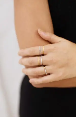 Monica Vinader Corda Skinny Ring - Silver