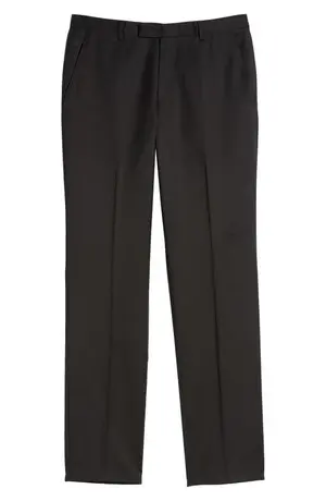 BOSS Lenon Cyl Flat Front Straight Leg Solid Wool Dress Pants