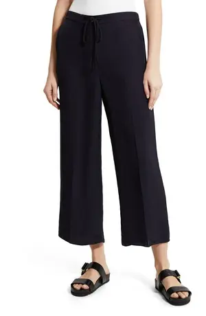 Theory Theory Wide Leg Cropped Pants Navy