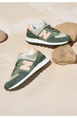 NEW BALANCE 574 Lace-Up Sneakers Raw Silk