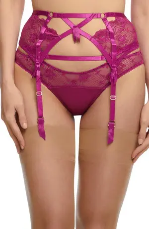 DITA VON TEESE Madame X Garter Belt - Magenta