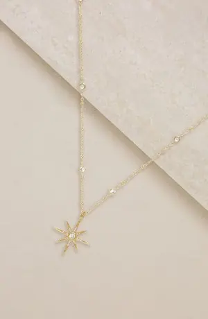 Ettika Crystal Star Pendant Necklace