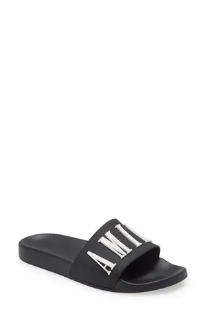 Amiri Logo Pool Slide Sandal Black