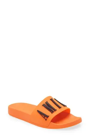 Amiri Logo Pool Slide Sandal Orange/ Black