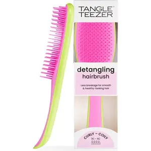 TANGLE TEEZER Ultimate Detangler Hairbrush For Curly To Coily - Cyber Lime / Pink