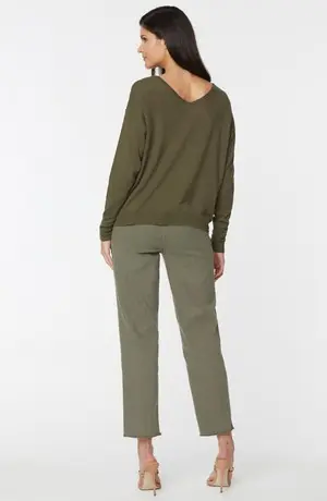 NYDJ Double V-neck Linen-blend Sweater