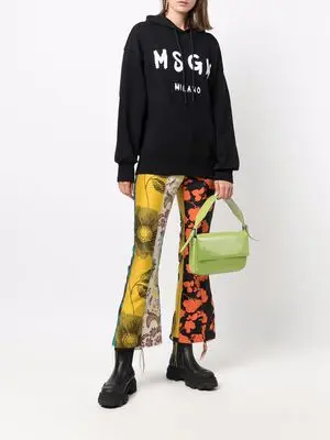 MSGM Logo-print Cotton Hoodie - Black