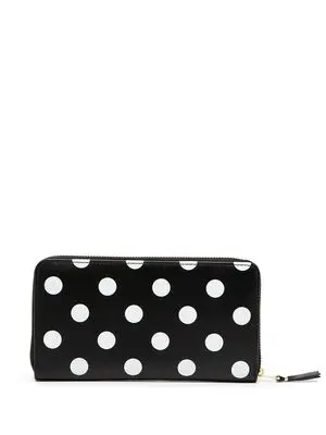 Comme Des Garçons Polka-dot Print Wallet - Black
