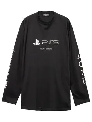 Balenciaga X Playstation Ps5 Long-Sleeve T-Shirt - Black
