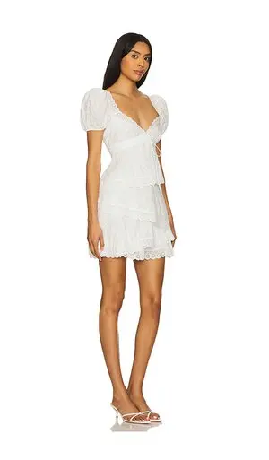 For Love & Lemons Rosalyn Eyelet Mini Dress In White - 15% Off |  Editorialist