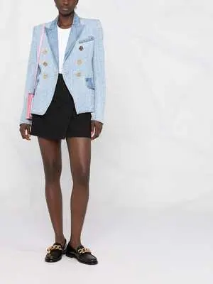 Balmain Logo-print Denim Blazer