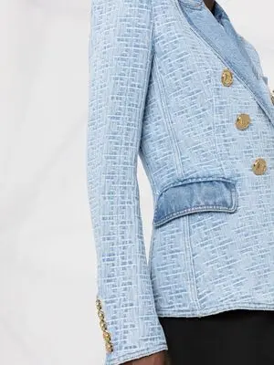 Balmain Logo-print Denim Blazer