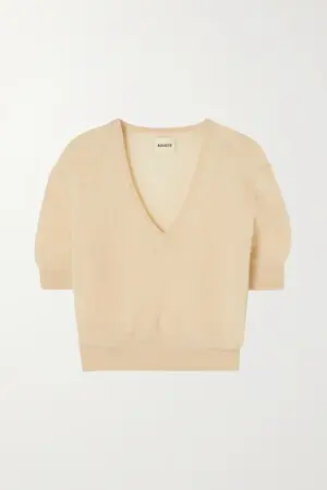 Khaite Sierra Cropped Stretch-cashmere Sweater