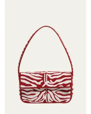 Staud STAUD Tommy Floral Shoulder Bag Red