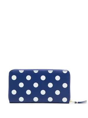Comme Des Garçons Polka Dot-print Zip-around Wallet