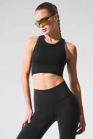Alo Yoga Seamless Delight High Neck Tank - Black