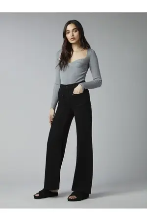 DL1961 Hepburn Wide Leg High Rise Vintage 31 | Black Tide - Black