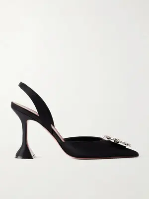 Amina Muaddi Begum Slingback Pumps - Black