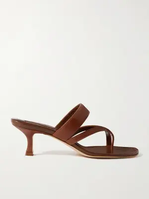 Manolo Blahnik Susa 50 Leather Sandals - Brown