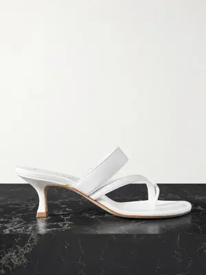 Manolo Blahnik Susa 50 Leather Sandals - White