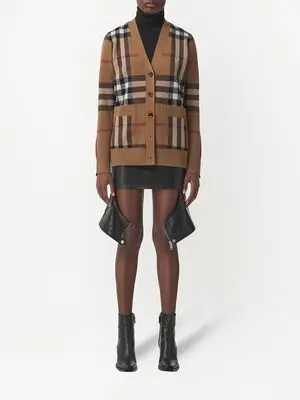 Burberry Checked Wool-cashmere Cardigan